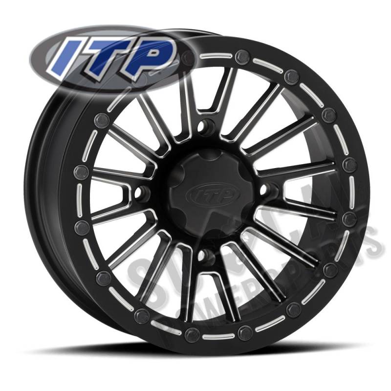 ITP SD Single Beadlock Wheel, 15x7, 4+3, 4/156, Matte Black Milled ...