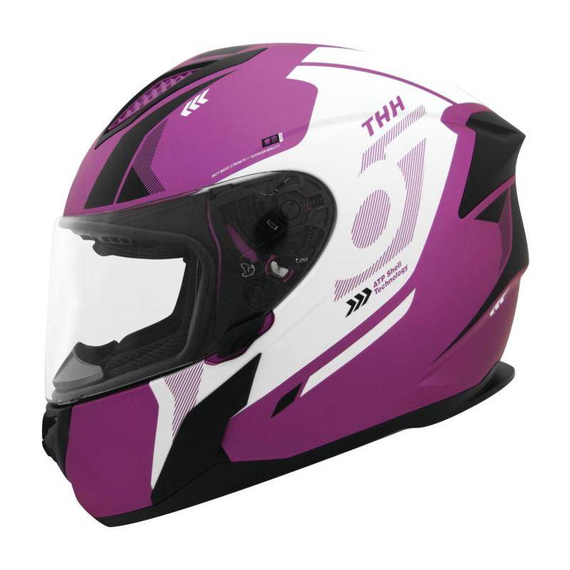 THH Helmets T810S Hayate Helmet - 648039 - Metallic Pink/White X-Large