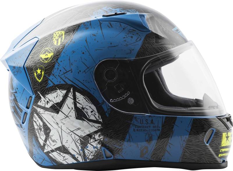 Fly Racing Revolt FS Liberator Helmet - 73-8372-1 - Gloss Blue/Hi-Vis ...